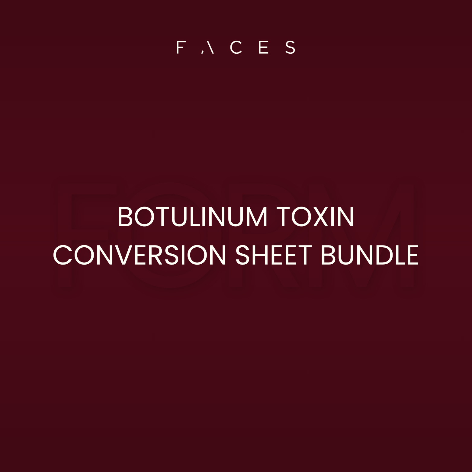 Botulinum Toxin Conversion Sheet & Injection Site Bundle – FACES ...